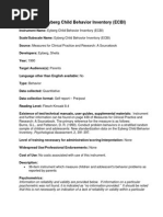 Child Behavior Checklist CBCL | PDF | Parent | Psychology