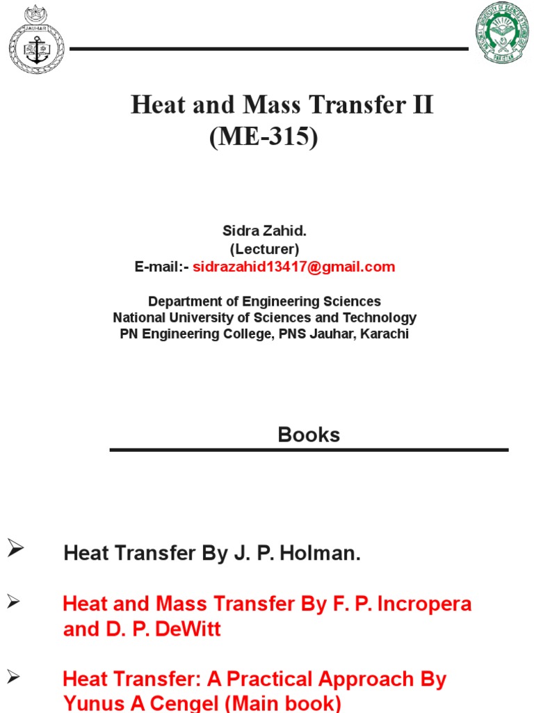 Heat and Mass Transfer II (ME-315) Syllabus | PDF | Thermal Conduction ...