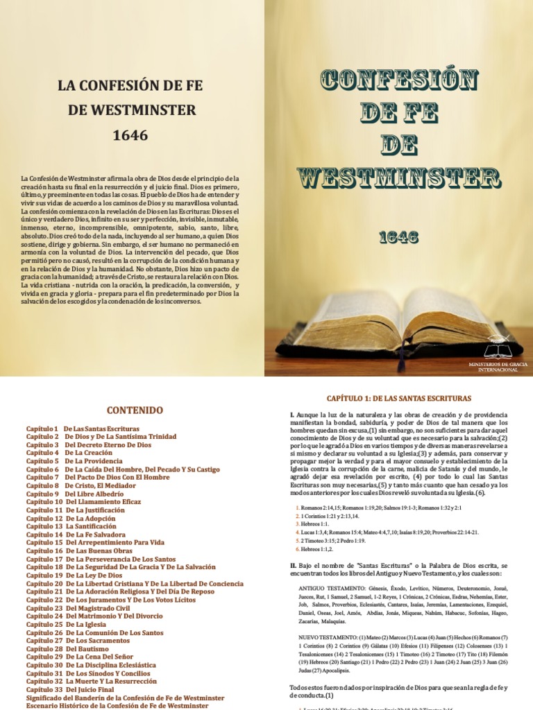 CONFESION DE FE DE WESTMINSTER.pdf | Salvación | Gracia en el cristianismo