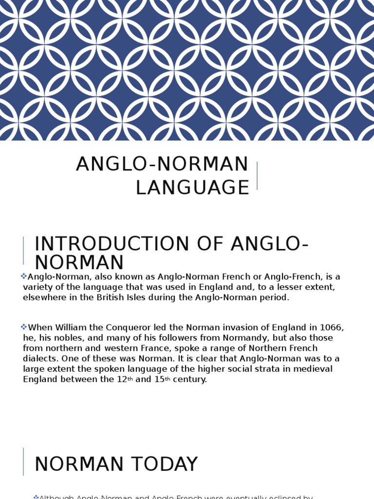 Anglo Norman Language | PDF | Languages | Language Arts & Discipline