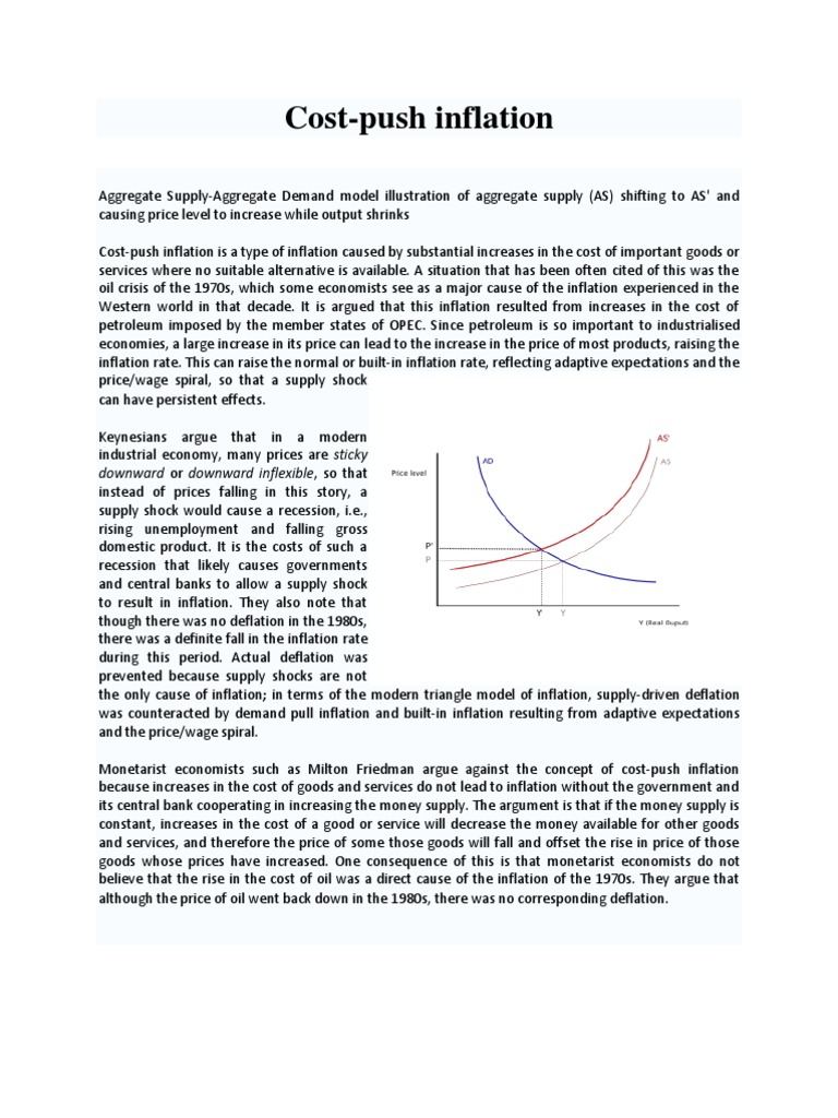 Cost Push Inflation | PDF | Deflation | Inflation