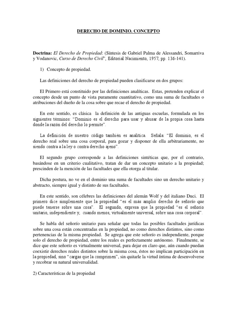 Derecho Real de Dominio | PDF | Propiedad | Caso de ley
