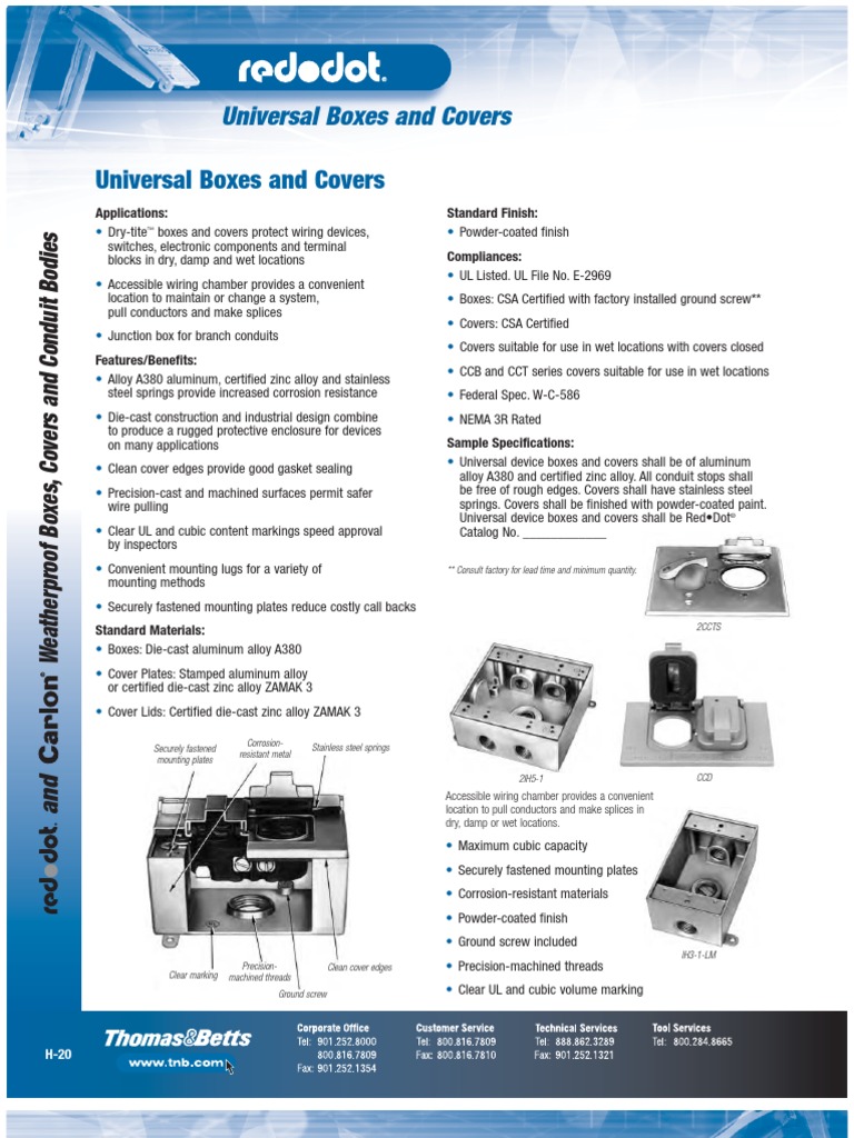 Universal Boxes and Covers | Download Free PDF | Electrical Wiring ...