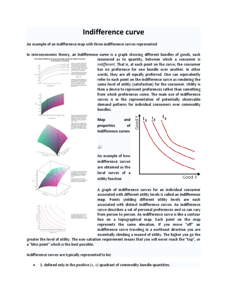 Indifference Curve: Indifferent. That Is, at Each Point On The Curve ...