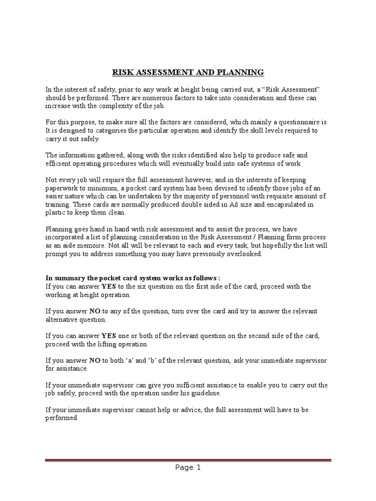 Risk Assessment and Planning | PDF | Risk Assessment | Risk