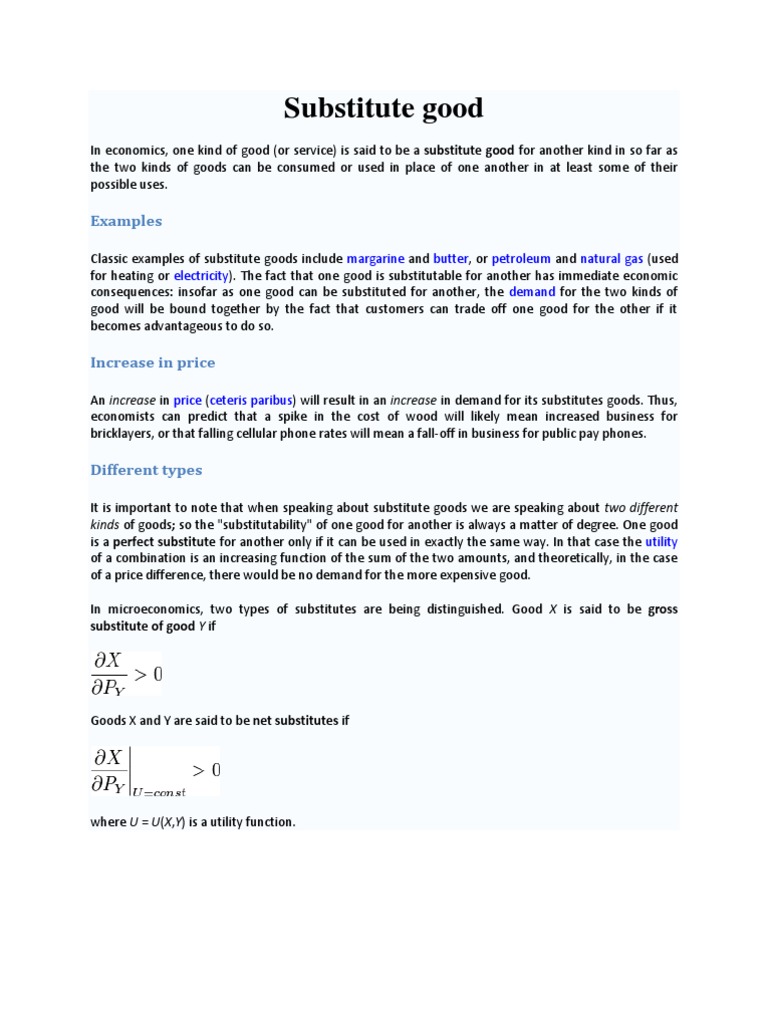 Substitute Good | PDF | Economics | Microeconomics