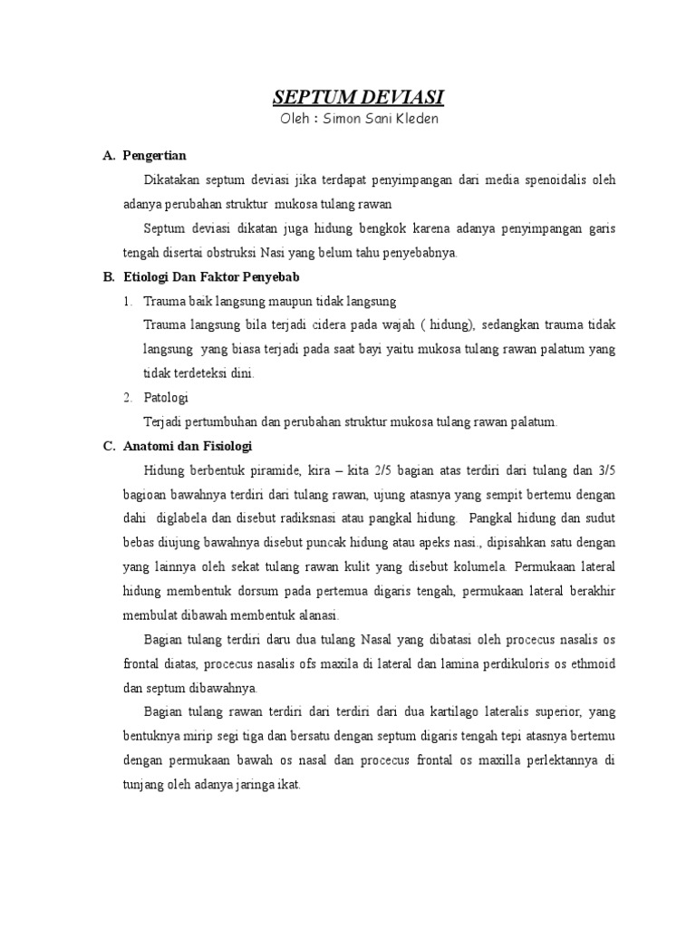 Septum Deviasi | PDF
