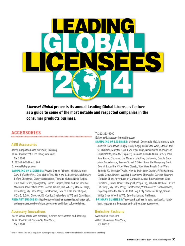 Leading Global Licensees 2014 | PDF | The Walt Disney Company | Marvel ...