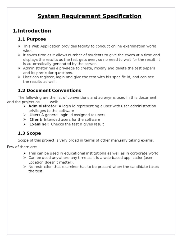 SRS of Online Quiz System | PDF | Microsoft Windows | Test (Assessment)