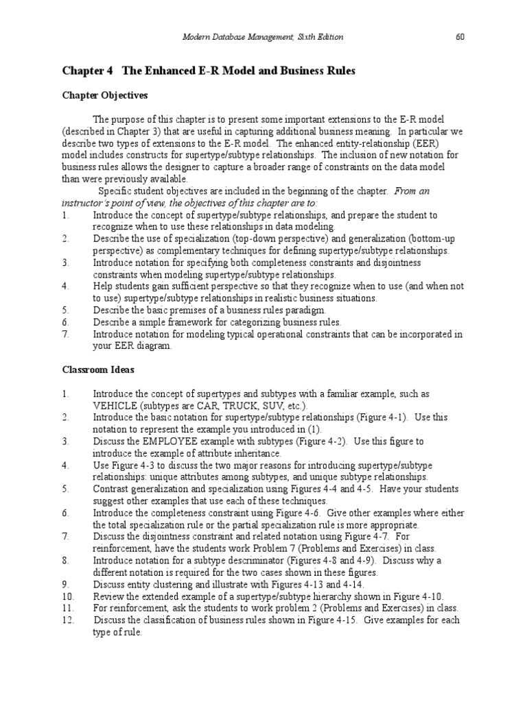 Enhanced E-R Model and Business Rules | PDF | Patient | Employment