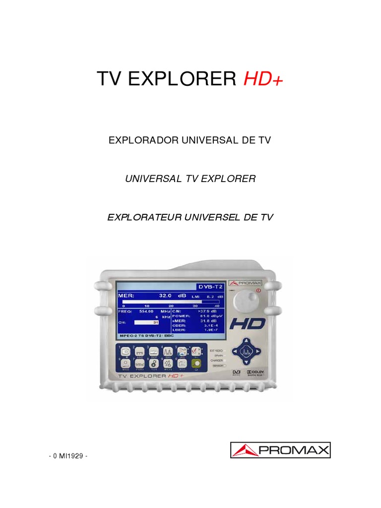TV Explorer HDP | PDF | Televisión | Vídeo