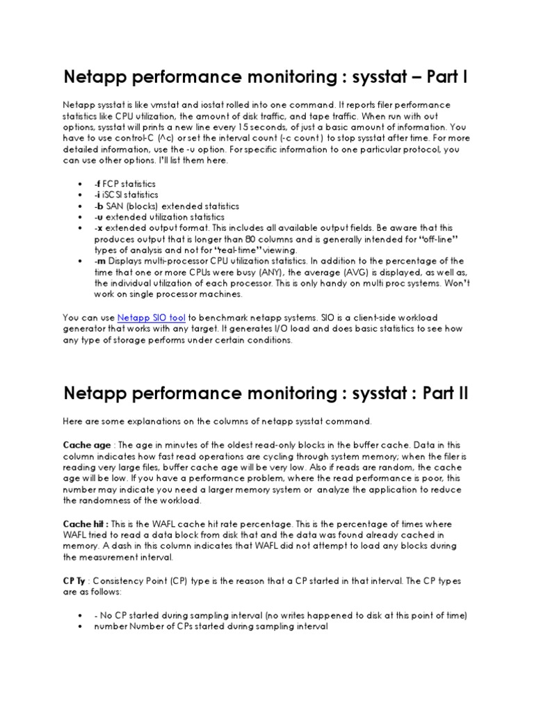 Netapp Performance Monitoring | PDF | Cache (Computing) | Central Processing Unit