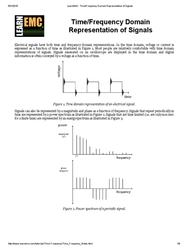 Time - Frequency Domain Representation of Signals | PDF | Signal ...