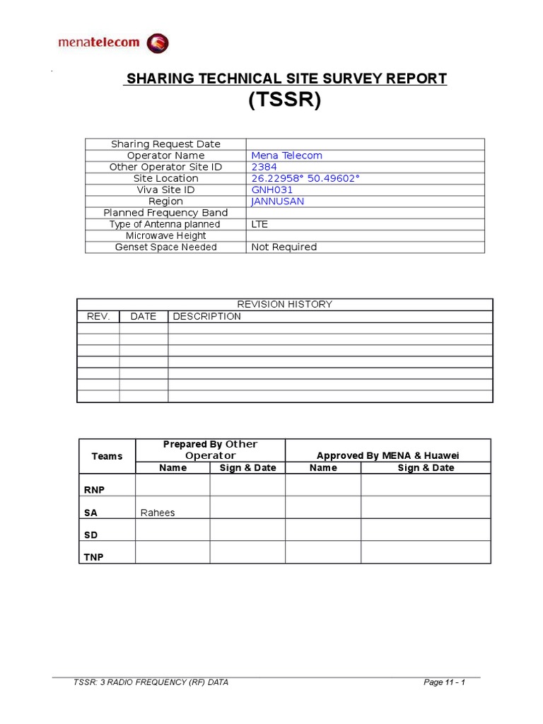 2384 TSSR Report | PDF | Lte (Telecommunication) | Antenna (Radio)