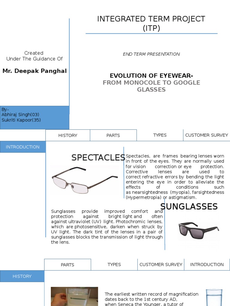 Evolution of Eyewear | PDF | Glasses | Sunglasses