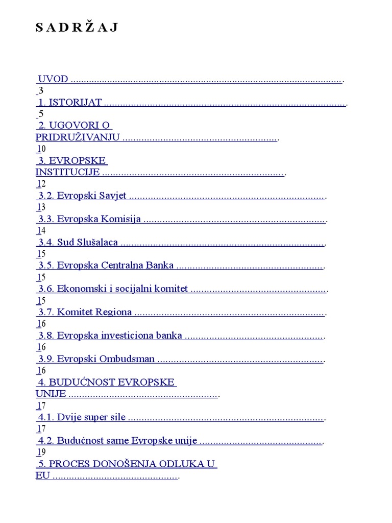 Evropska Unija Seminarski | PDF