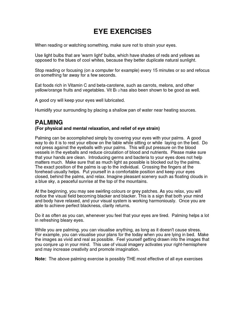 Eye_Exercises.pdf | Eye | Human Eye