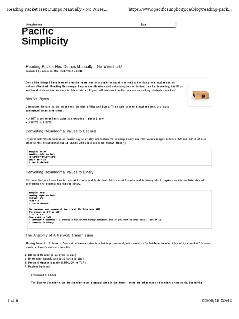Manual Packet Reading | Download Free PDF | Internet Protocols ...