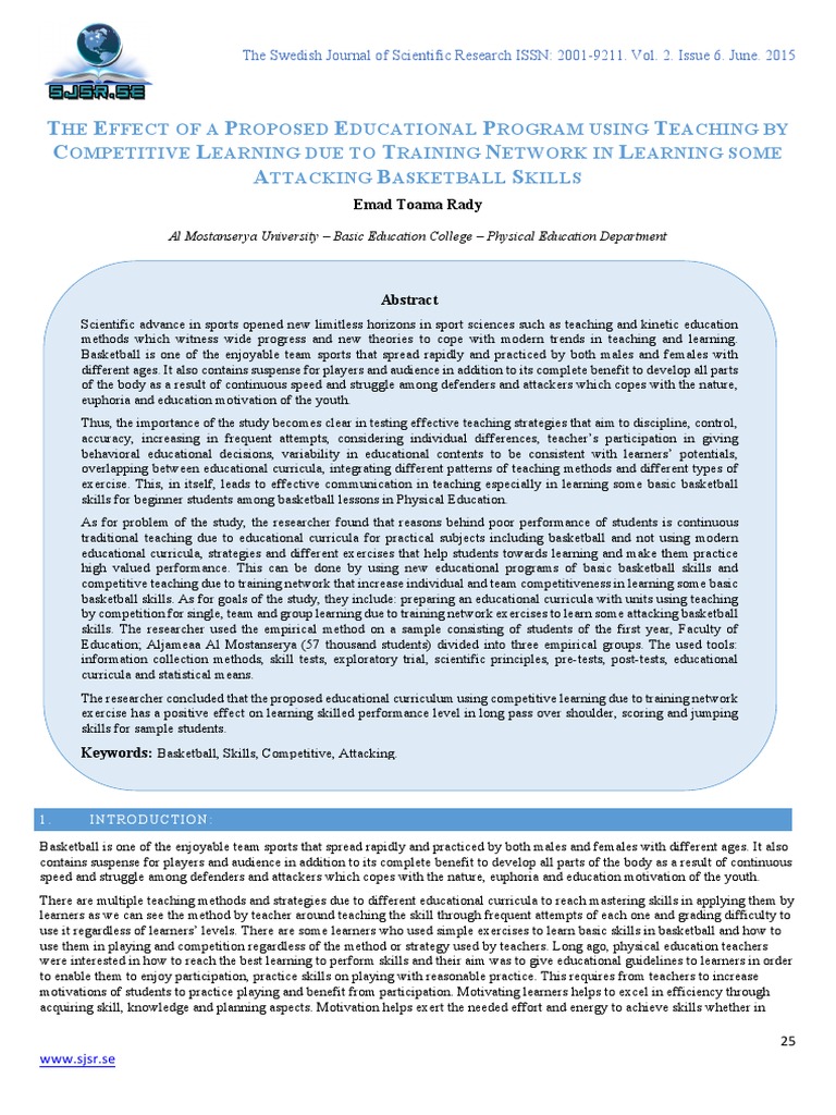 The Effect of A Proposed Educational Program Using Teaching by Competitive Learning Due To ...