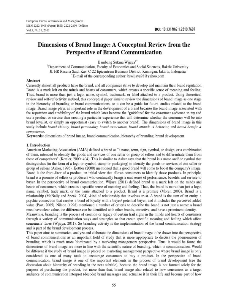 Dimensions of Brand Image Explained | PDF | Brand | Attitude (Psychology)