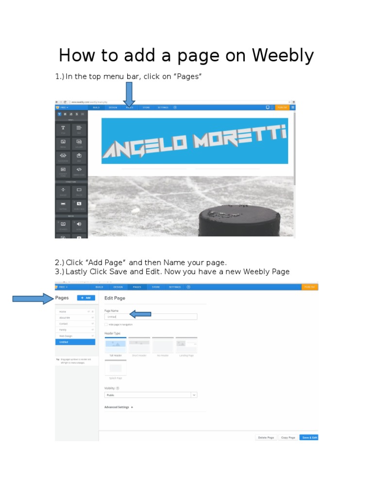 How To Add A Page On Weebly | PDF
