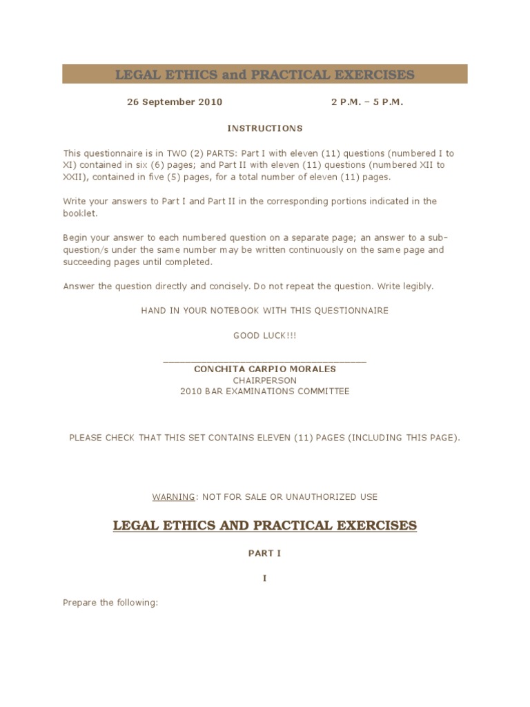 Legal Ethics And Practical Exercises Pdf Lawyer Complaint