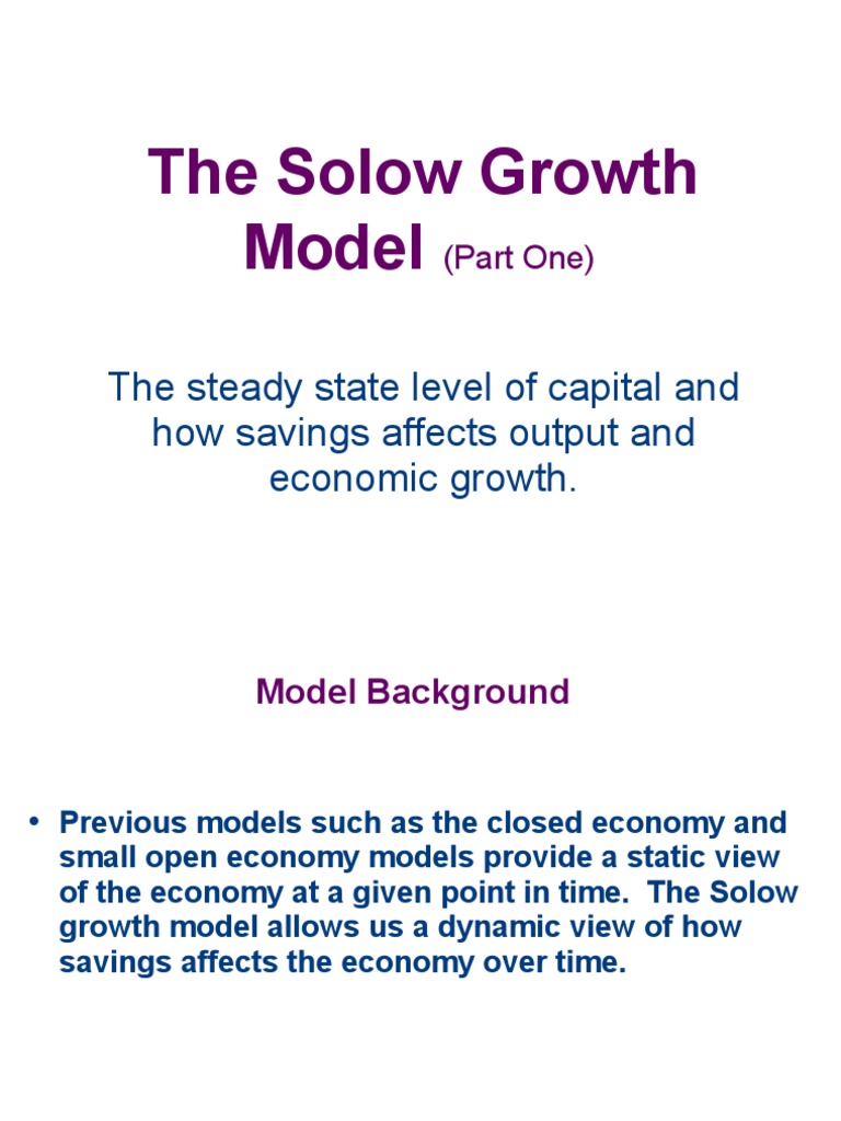 Solow Growth Model: Steady State Analysis | PDF | Economic Theories ...
