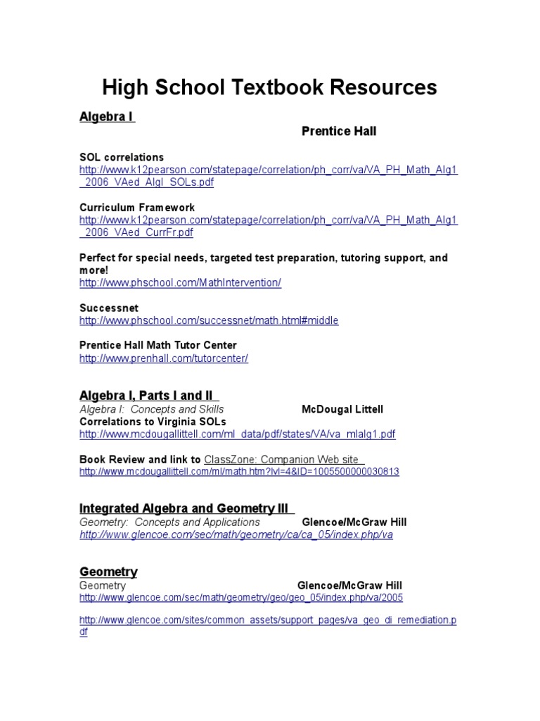 High School Textbook Resources | Download Free PDF | Calculus | Statistics