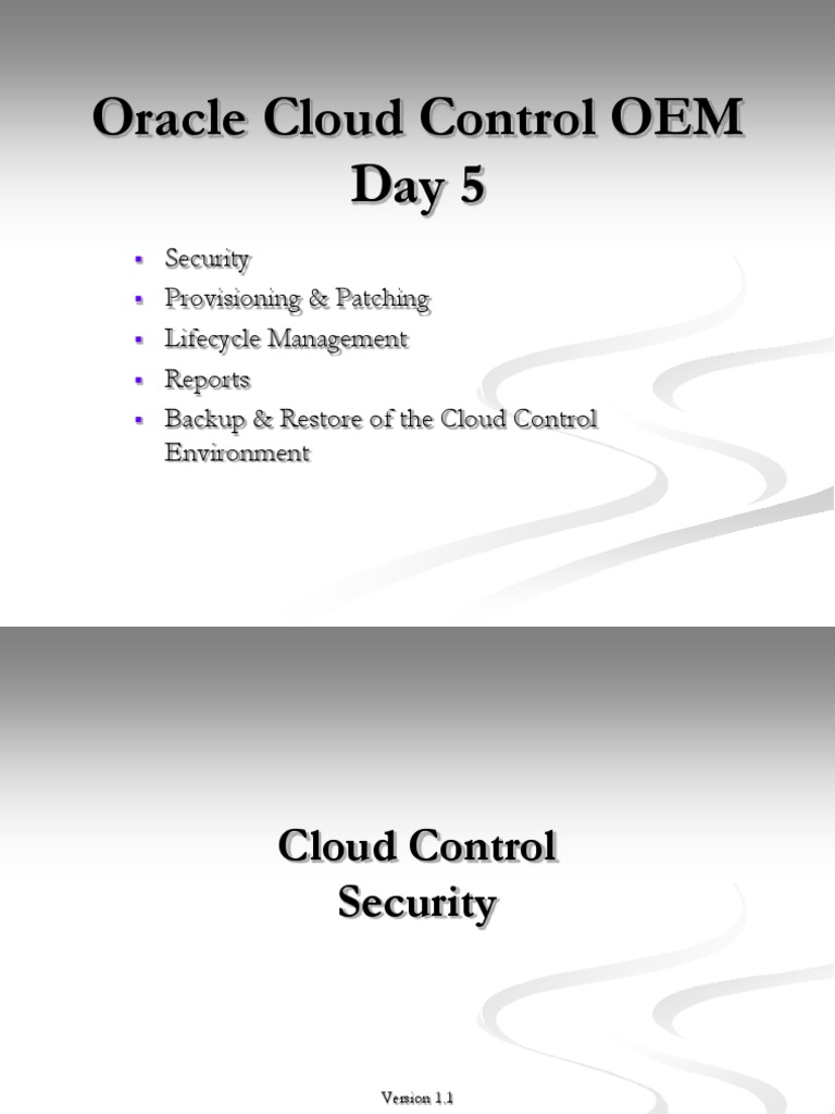 OEM 12c Day 5 2014 | PDF | Provisioning | Oracle Database