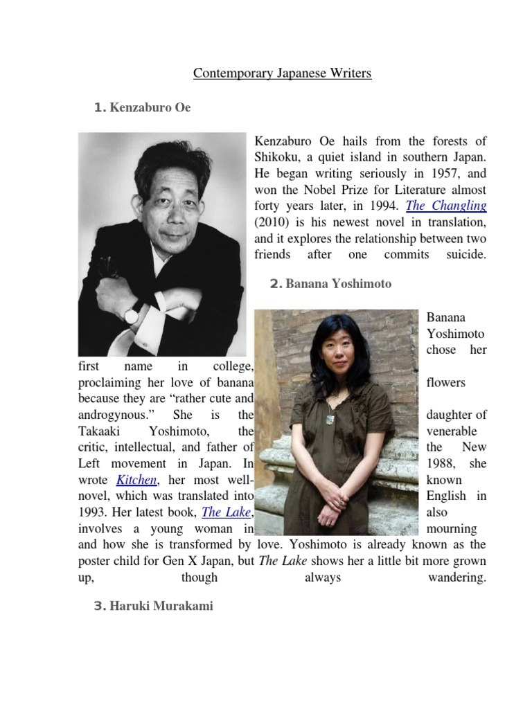 Notable Contemporary Japanese Authors | PDF | Poetry | Classics