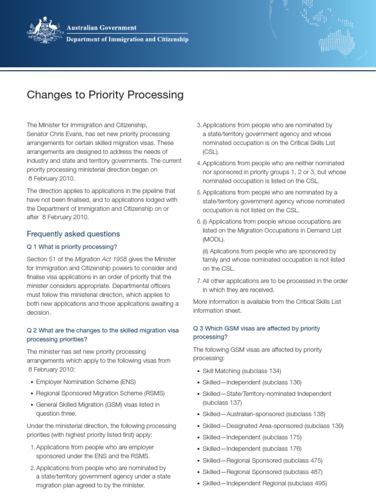 Changes To Priority Processing: Frequently Asked Questions | Download ...