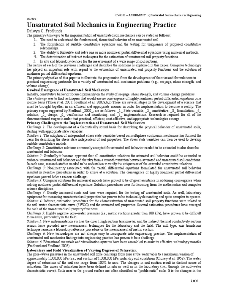 Unsaturated Soil Mechanics in Engineering Practice-2 (A1 4pages) | PDF ...