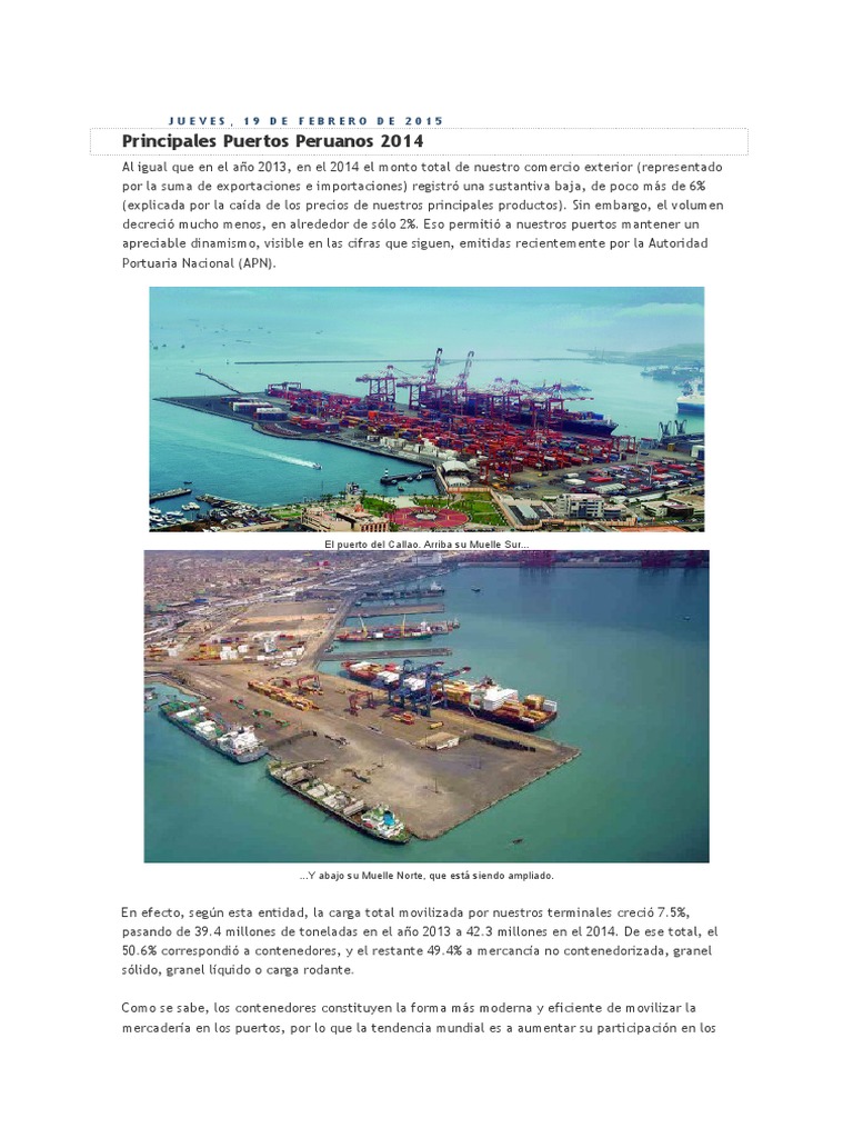 Los Principales Puertos Del Peru | Descargar gratis PDF | Perú | Economias