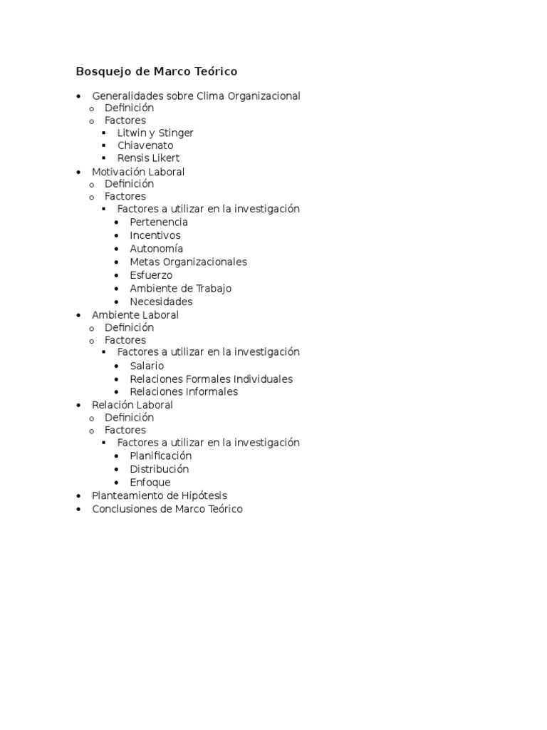 Bosquejo de Marco Teórico | PDF