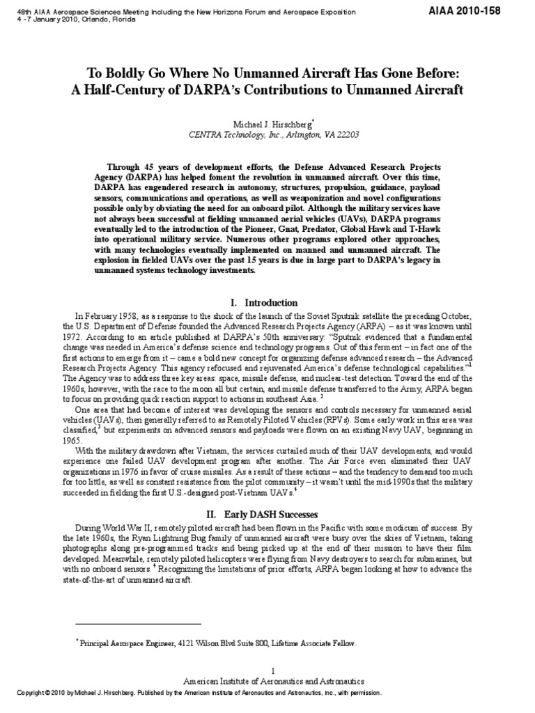 DARPA Unmanned History | PDF | Unmanned Aerial Vehicle | Anti Submarine ...