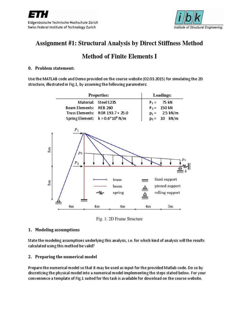 Structural Analysis By Direct Stiffness Method Pdf Structural