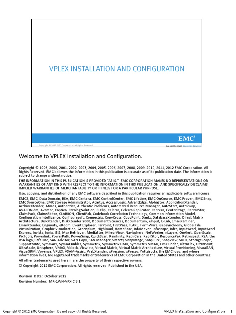 VPLEX Installation and Config Guide | PDF | Computer Engineering | Computer Hardware