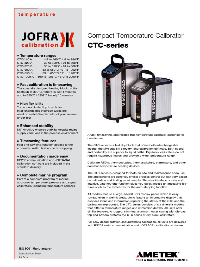 Ss CTC Ametek | PDF | Calibration | Thermocouple