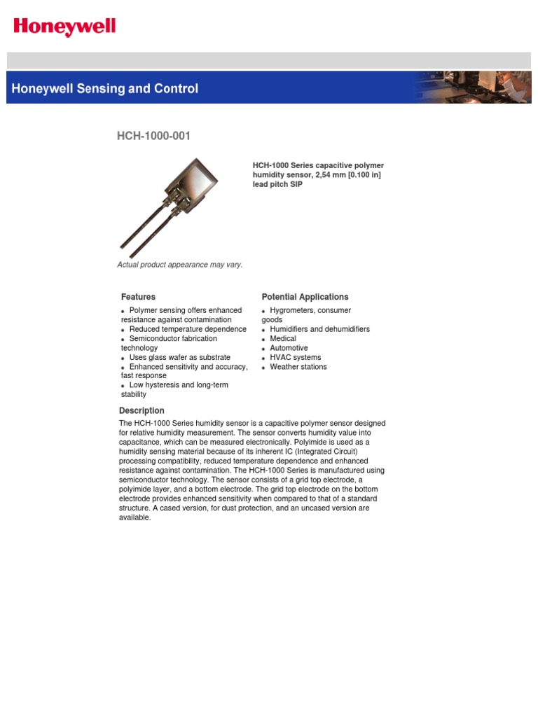 Honeywell HCH 1000 001 Datasheet | PDF