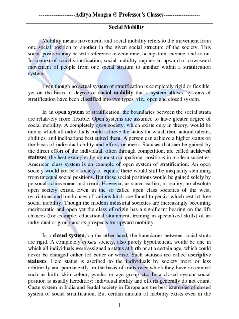 Social Mobility | Download Free PDF | Social Mobility | Social ...