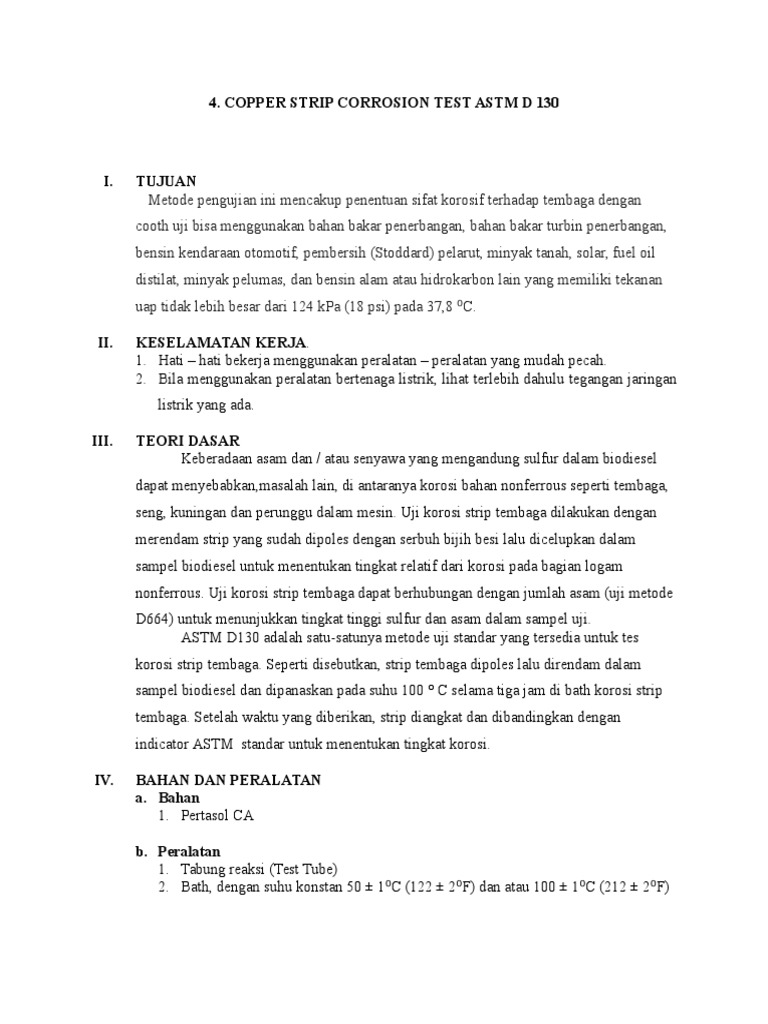 Uji Korosi Strip Tembaga ASTM D130 | PDF