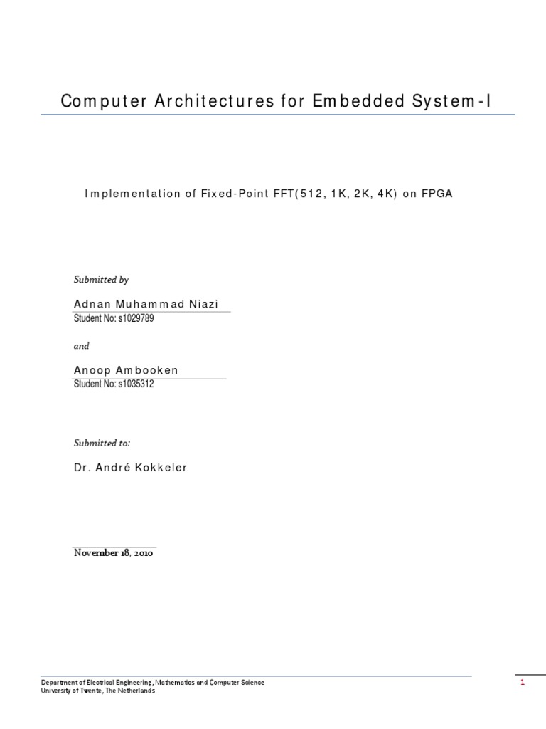 Implementation of Fixed Point FFT 512 1K 2K 4K On FPGA | PDF | Fast Fourier Transform | Discrete ...