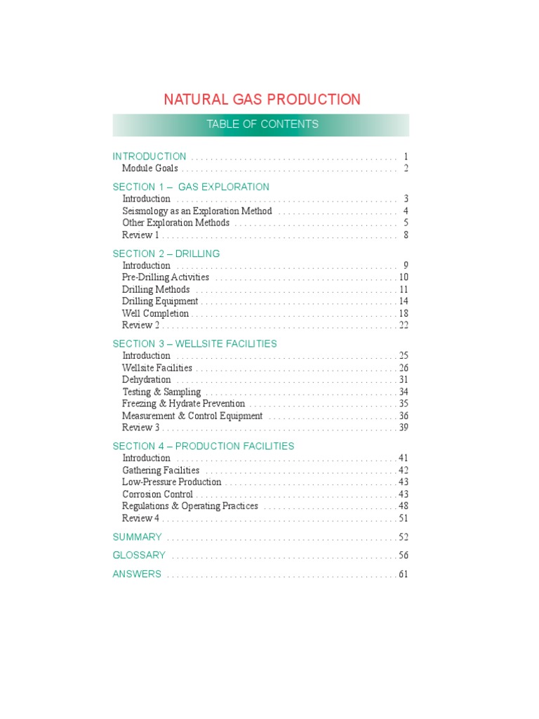 Natural Gas Production | PDF | Technology & Engineering