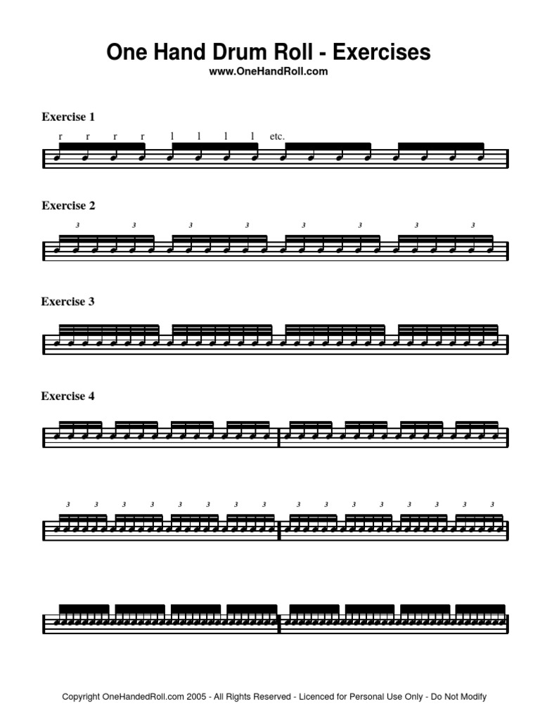 One Handed Roll Exercises (Version 1) | PDF | Informatique et ...
