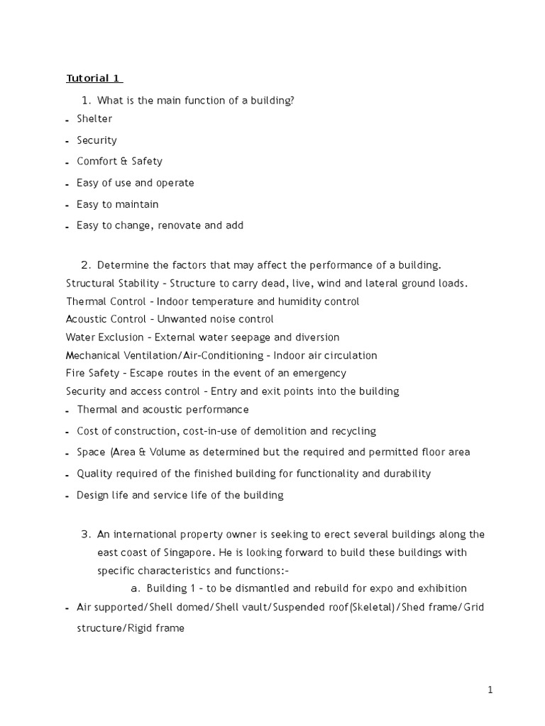 Tutorials 1-5 (Building Technology) | PDF | Deep Foundation | Framing ...