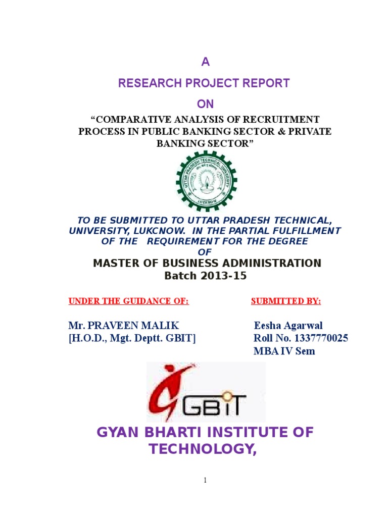 Comparative Analysis of RECRUITMENT of Public and Private Bank Sector ...