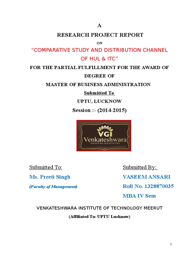 HUL vs ITC: Distribution Channel Study | PDF | Chutney | Foods