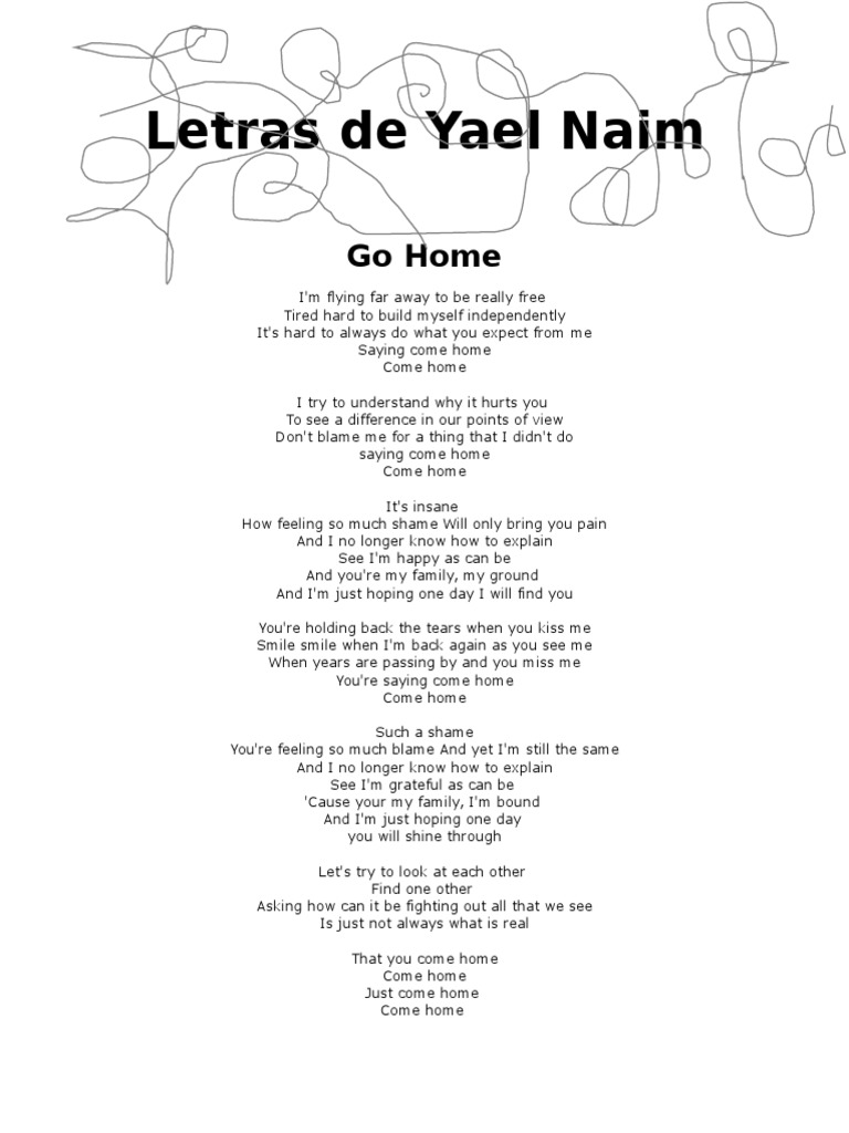 Letras de Canciones de Yael Naim | PDF | Entretenimiento (general ...