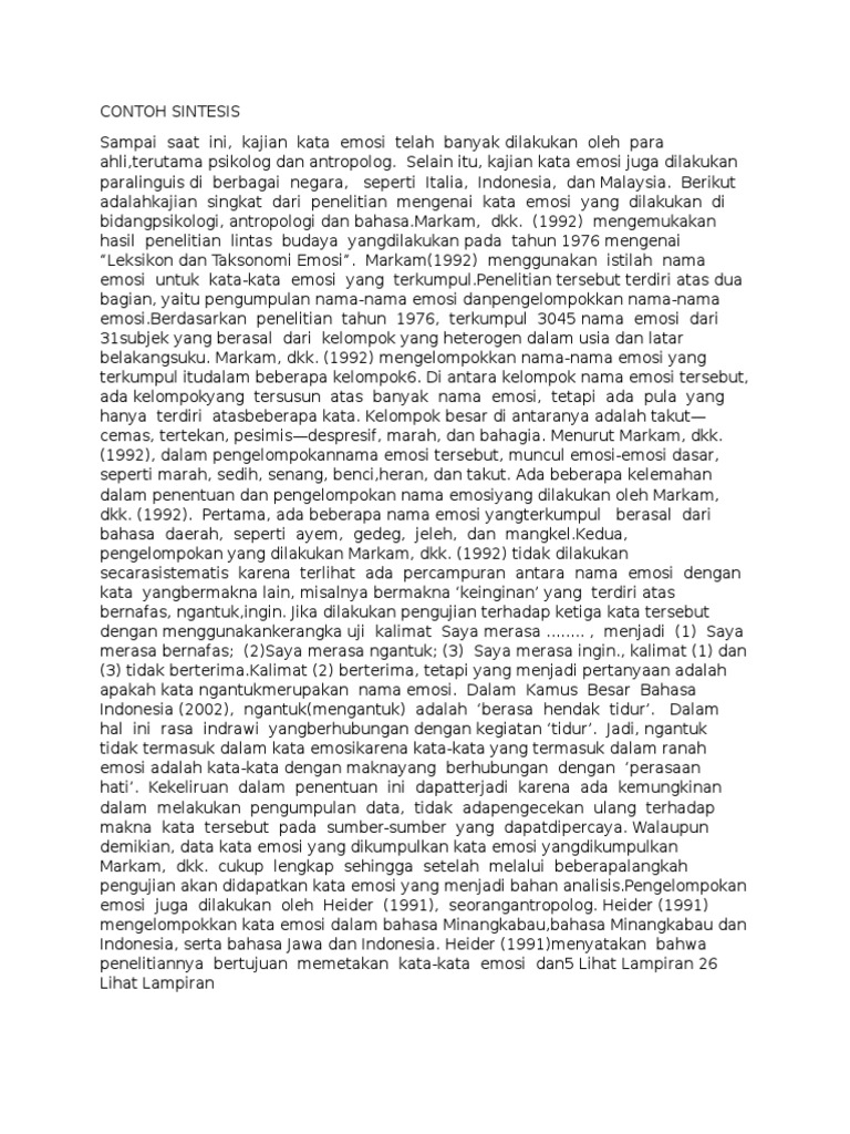 Contoh Sintesis | PDF
