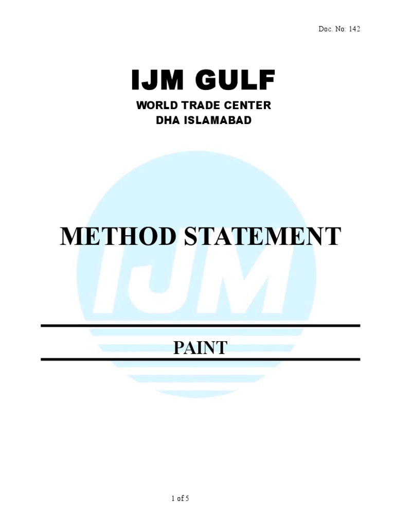 Method Statement for Painting Works | PDF | Paint | Acrylic Paint